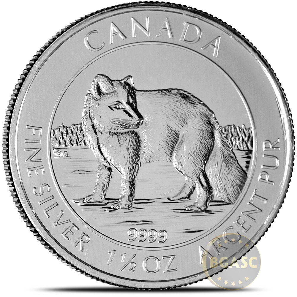 2014 1.5 oz Canadian Silver Arctic Fox Coin l BGASC™