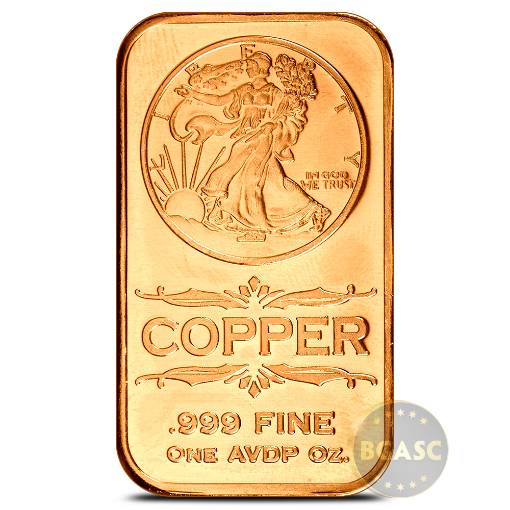 1 oz Walking Liberty Copper Bar (New) l BGASC™