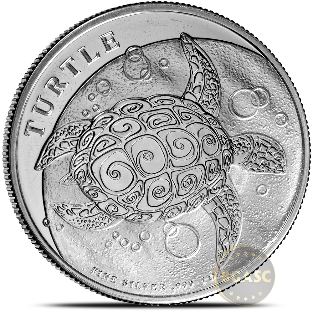 2022 1 oz New Zealand Silver $2 Niue Hawksbill Turtle Coin (BU) l BGASC™