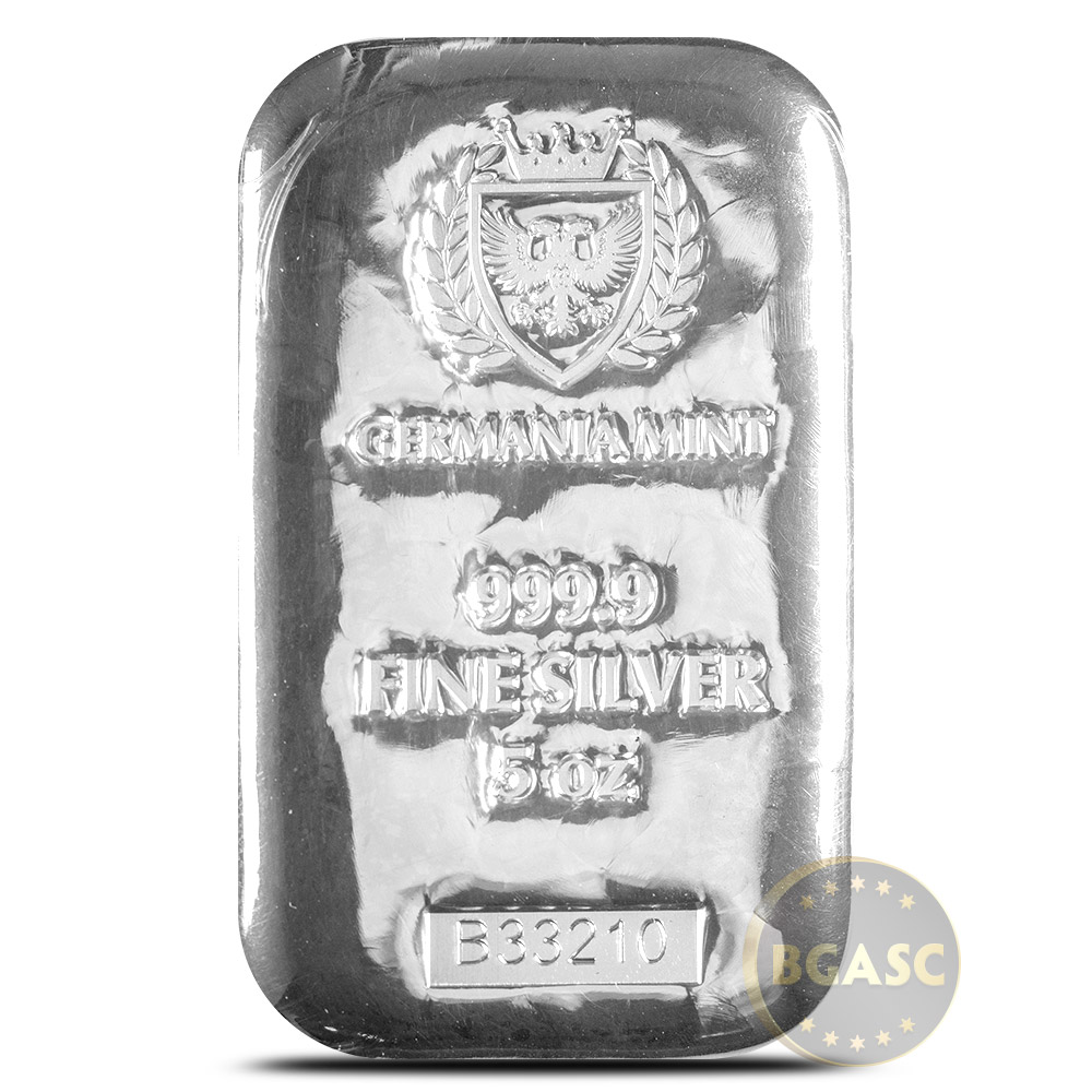 5 oz Germania Mint Cast Silver Bar (New) l BGASC™