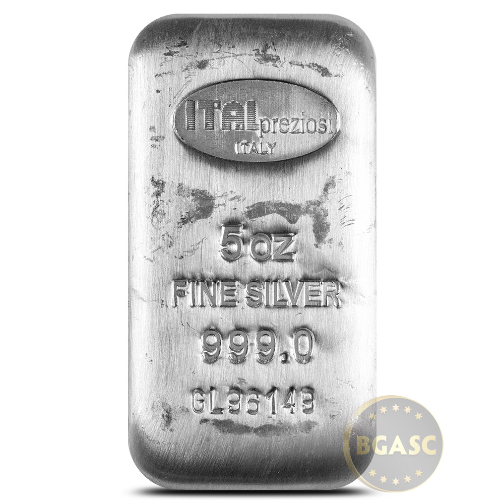 5 oz Italpreziosi Cast Silver Bar (New) l BGASC™