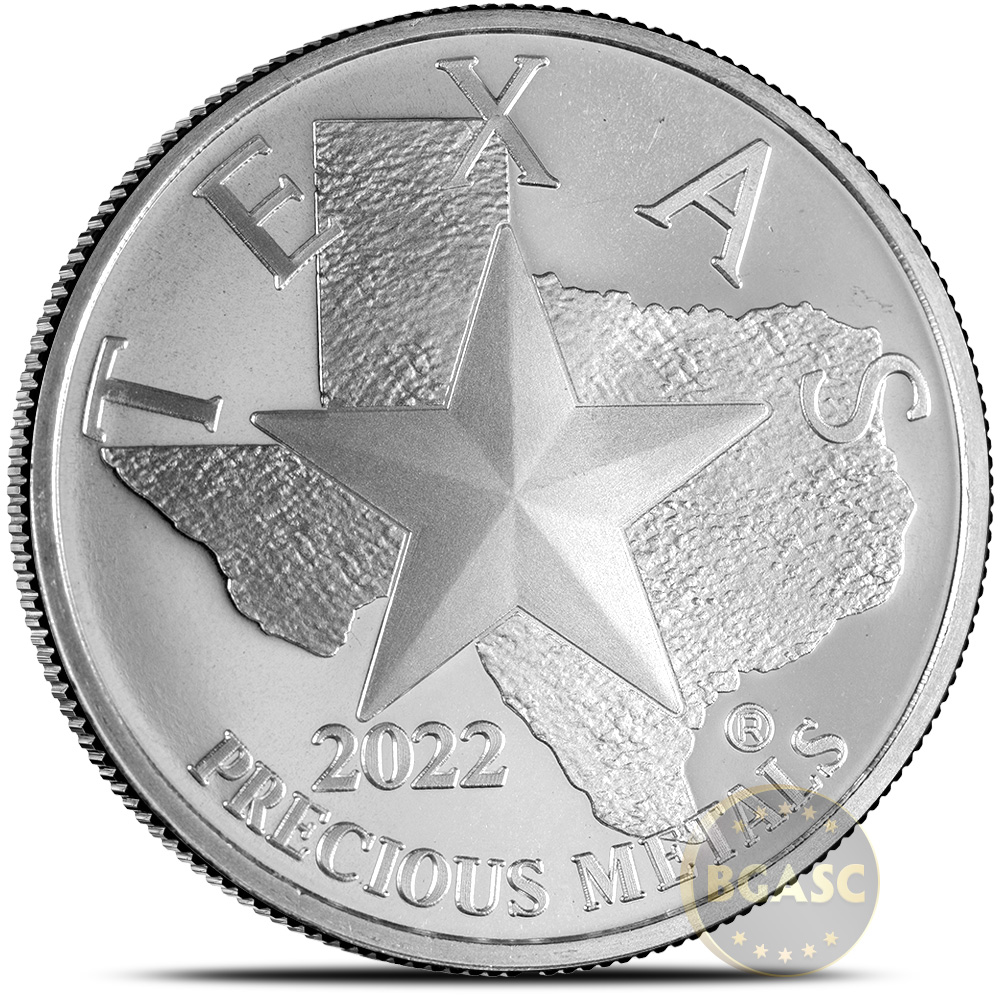 2022 1 oz Texas Mint Silver Round (New) l BGASC™