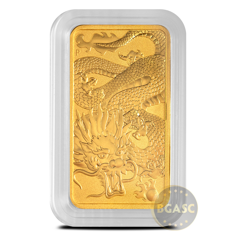 2022 1 oz Australian Rectangular Gold Dragon Coin (BU) l BGASC™