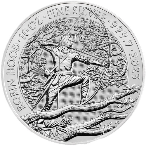 2023 10 oz British Silver Robin Hood Coin (BU) l BGASC™