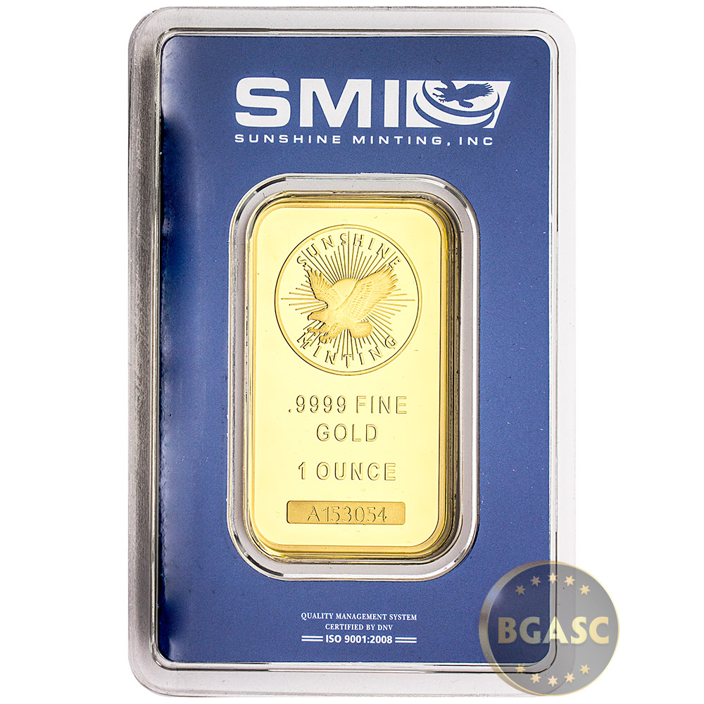 1 oz Sunshine Gold Bar (New w/ Assay, MintMark SI) l BGASC™