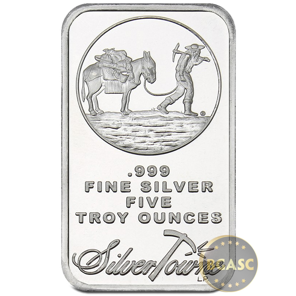 5 oz SilverTowne Prospector Silver Bar (New) l BGASC™