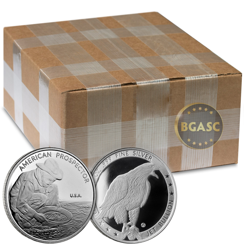 1 oz Jet Bullion Prospector Silver Round l BGASC™